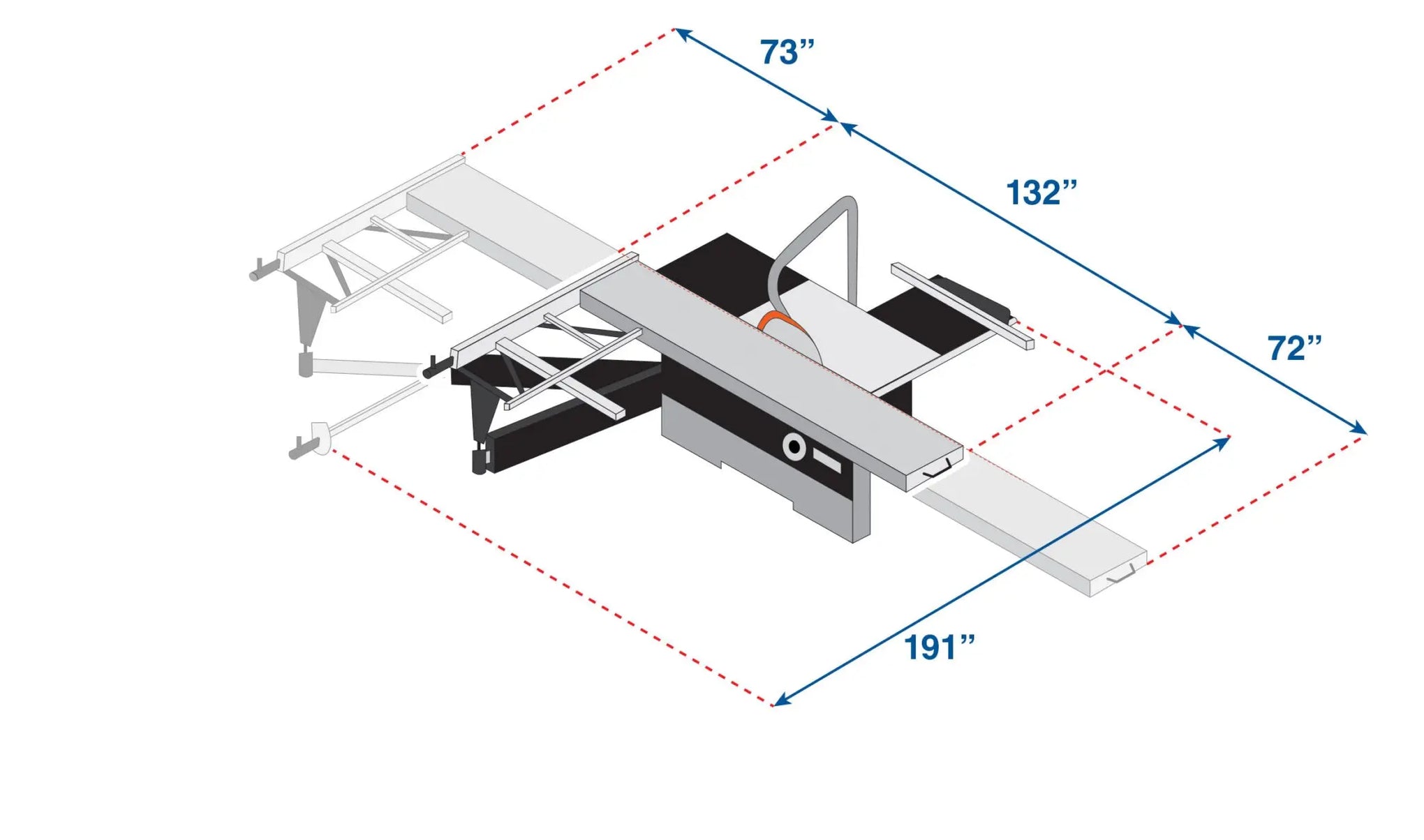 Maksiwa Sliding Panel Saw Diamond - Main motor Power 10 HP 3 Phase ...