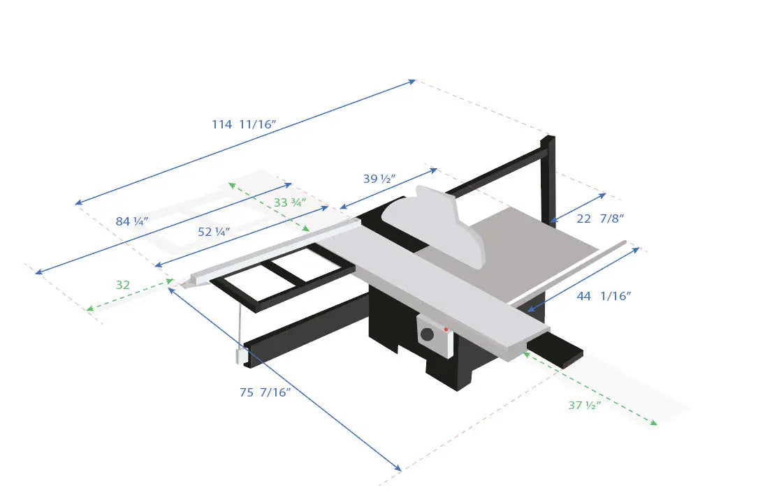Maksiwa Sliding Table Saw - 5HP Main Blade, 1HP Scoring Blade ...